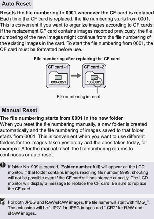 How the differing file numbering systems on the EOS 40D work.
