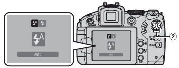 Procedure for changing flash modes for Normal flash, Red-Eye Reduction ...