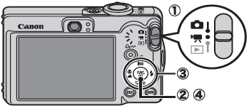 Selecting shooting modes PowerShot SD600.