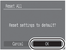 Procedure for resetting the camera to its default settings PowerShot ...