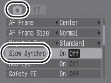 Procedure for setting the flash modes PowerShot SX100 IS.