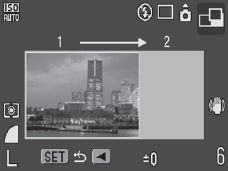 Procedure for using Stitch Assist mode PowerShot SX210 IS.