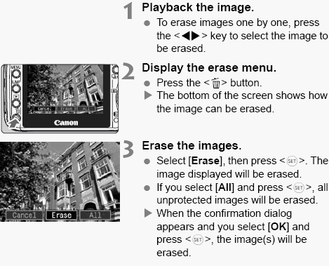 How to erase all images from the EOS Digital Rebel XTi.