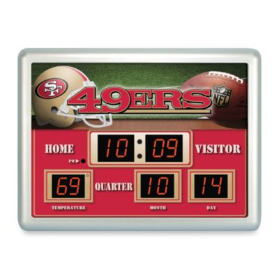 Buy NFL San Francisco 49ers Indoor/Outdoor Scoreboard Wall Clock from ...