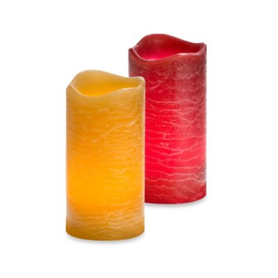 Candle Impressions® 3-Inch x 6-Inch Rustic Flameless Wax Pillar Candles ...