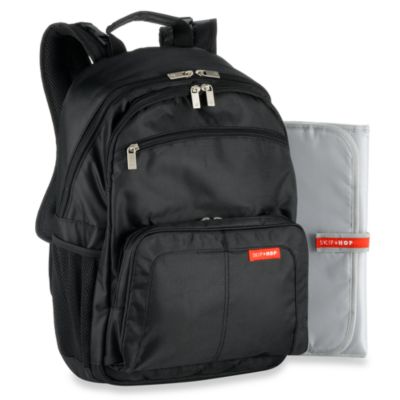 SKIP*HOP® Via Backpack Diaper Bag in Black - buybuyBaby.com