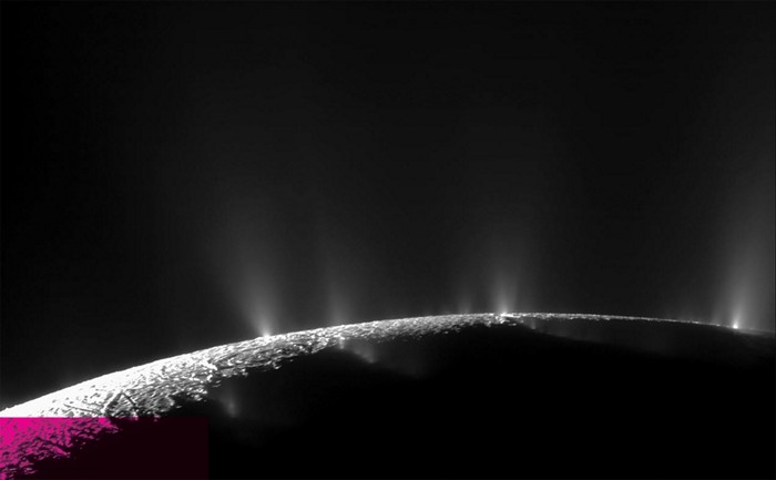 Ocean geysers on Enceladus harbor large organic molecules