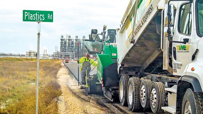 The roads in Freeport are paved with plastic
