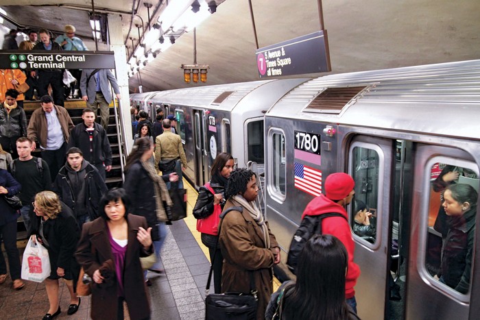 Unhealthy air pollution is elevated in subway stations
