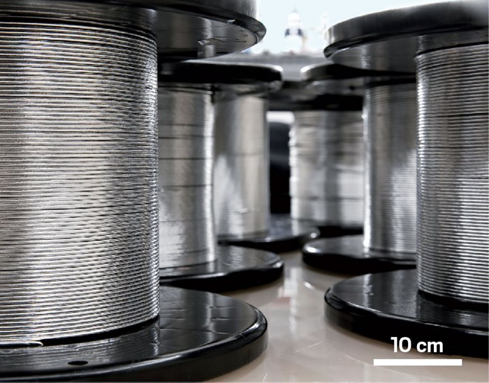 High-performance textile batteries made by the spool