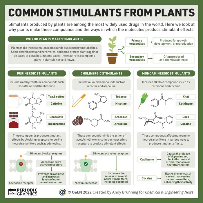 Periodic Graphics: Common stimulants from plants