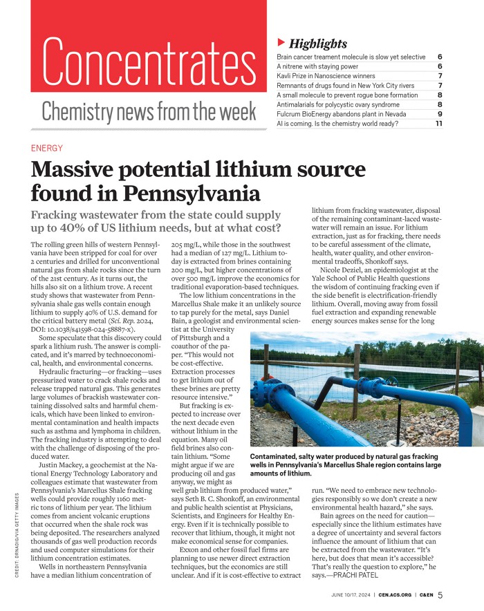 Reactions: Extracting lithium from fracking wastewater