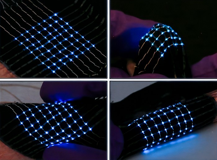 Multicolor, machine-embroidered wearable displays