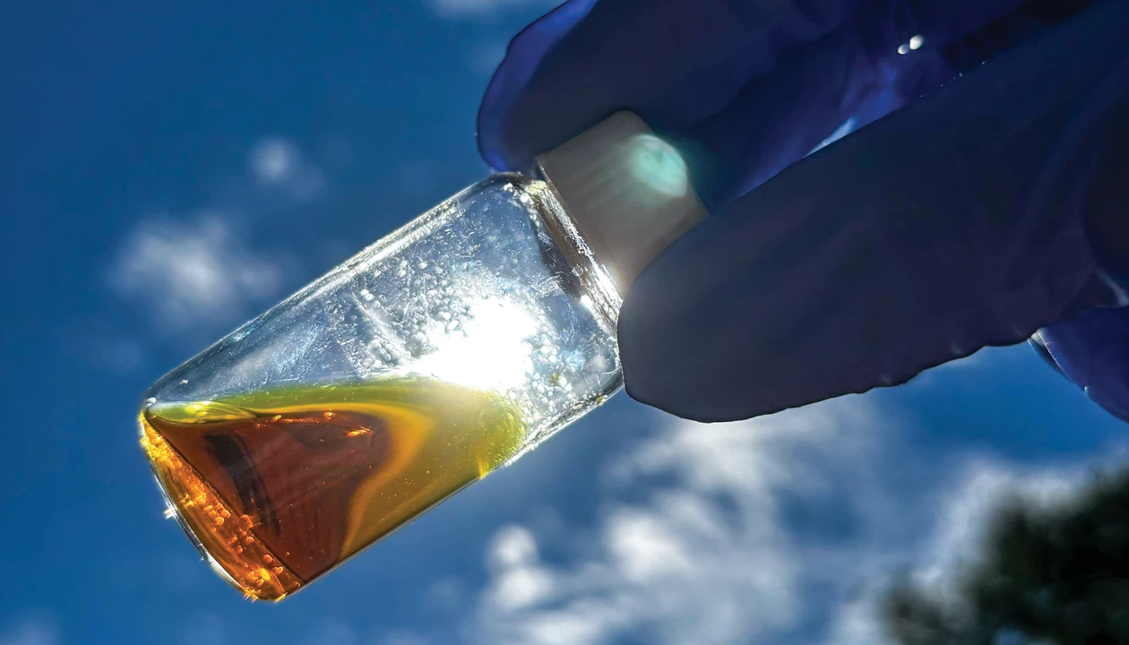 Curved molecule bottles sunlight and releases it as heat