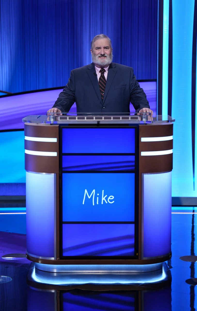 Mike Ferguson takes to the podium on “Jeopardy!”