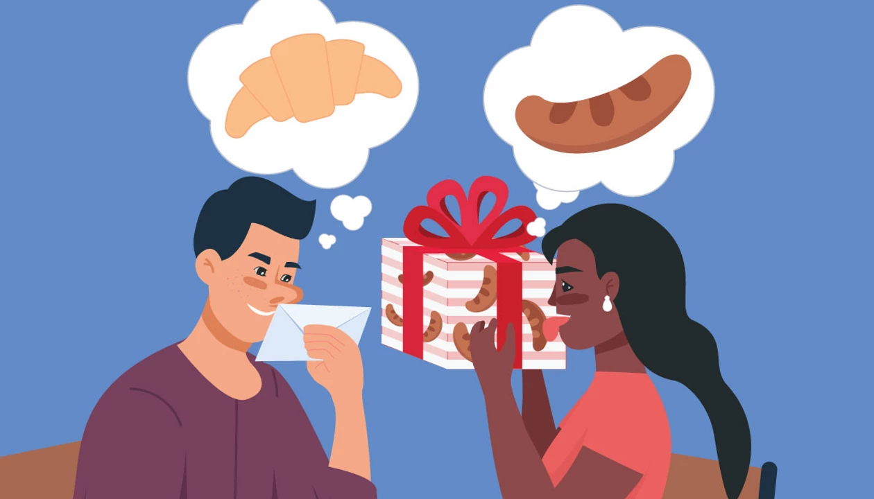 Scratch-and-sniff stamps and lickable parcels