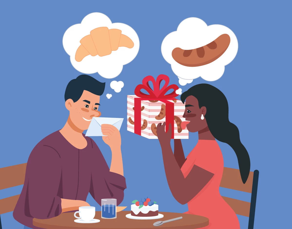 Scratch-and-sniff stamps and lickable parcels