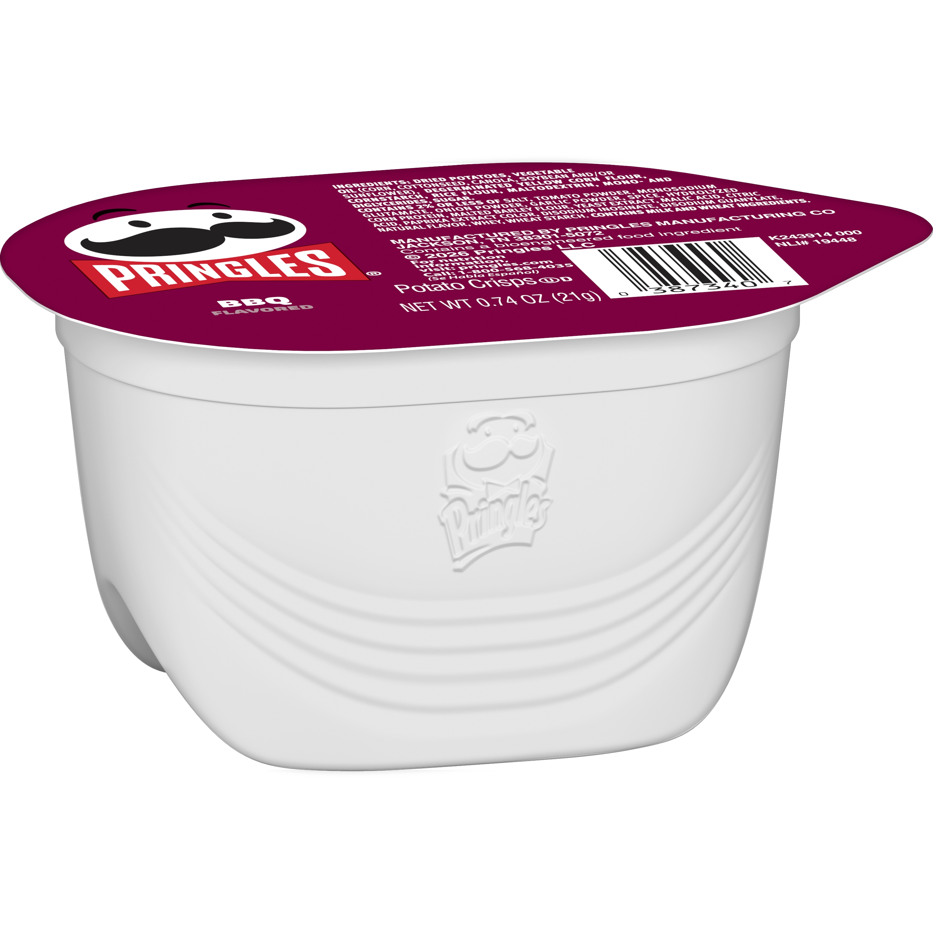 Pringles Snack Cups BBQ Crisps SmartLabel 