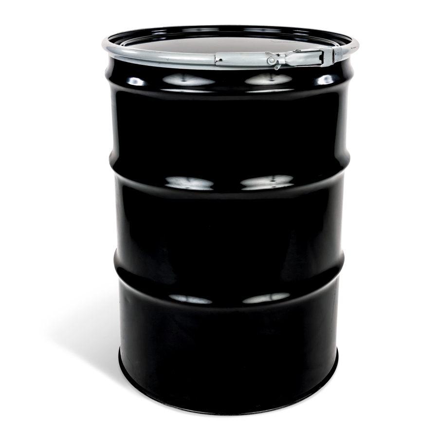 Metal 55 Gallon Trash Barrel Toter 96 Gallon Black Rolling Outdoor