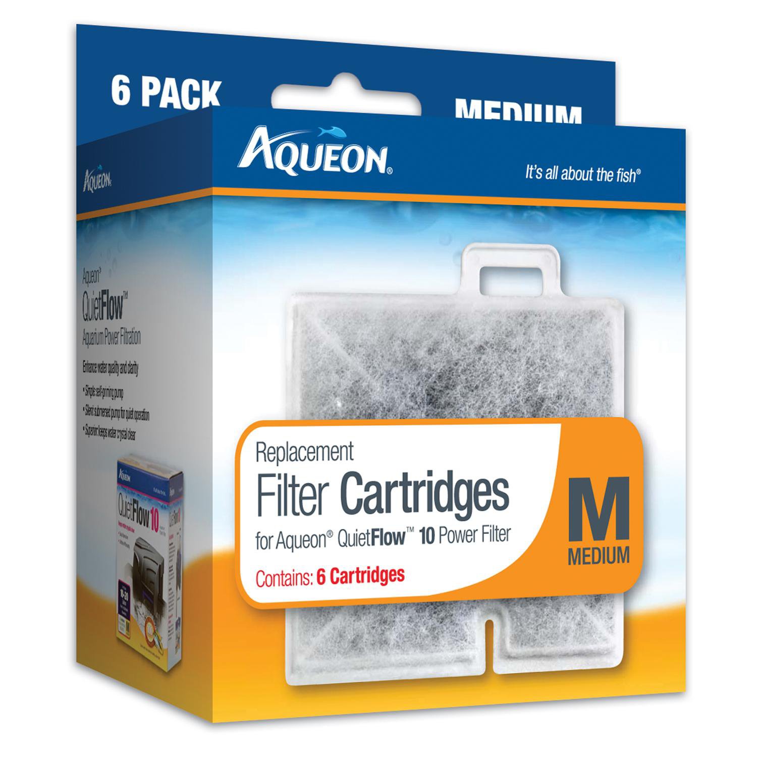 Aqueon Replacement Filter Cartridges, Medium, Pack of 6 | Petco