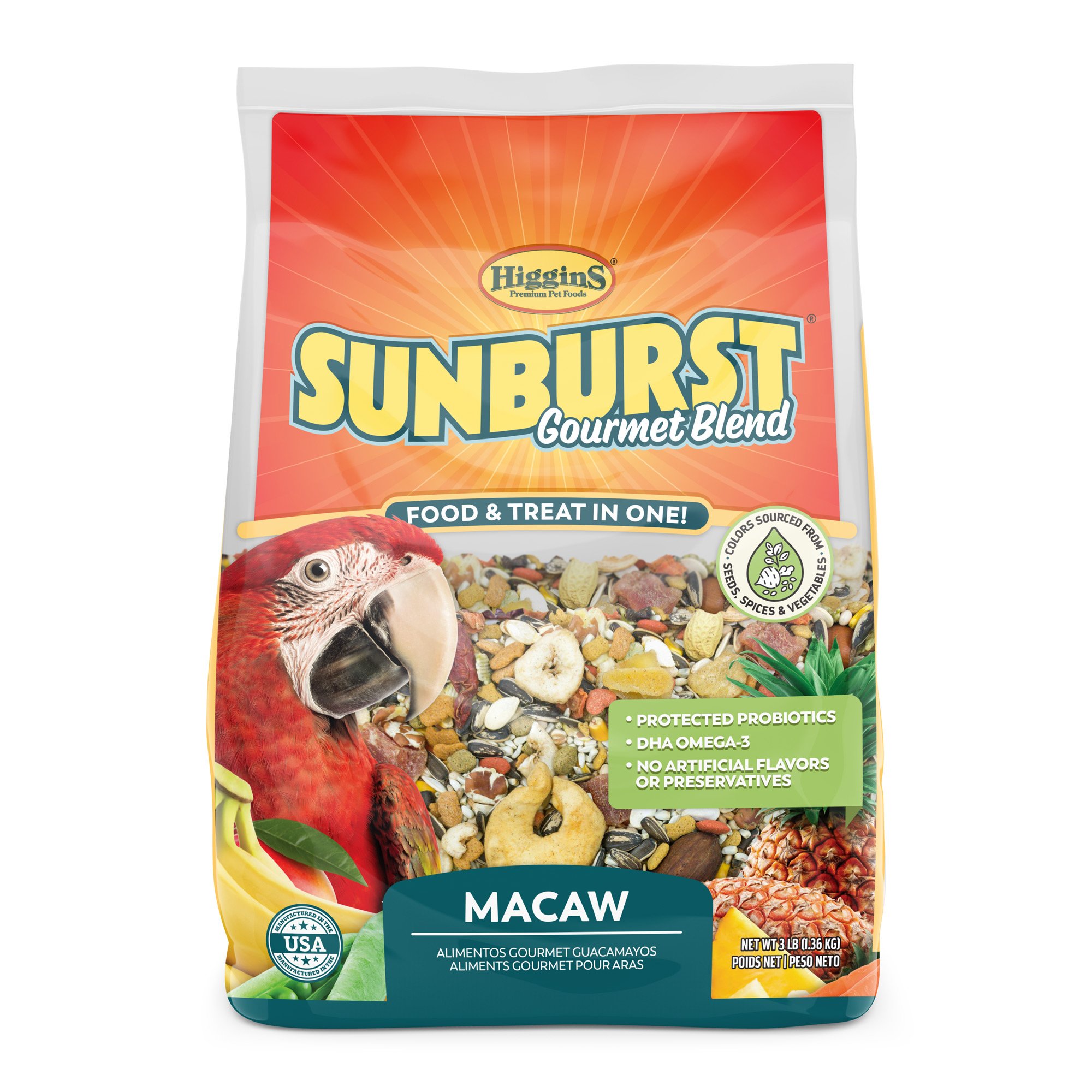 Higgins Sunburst Gourmet Food Mix for Macaws | Petco