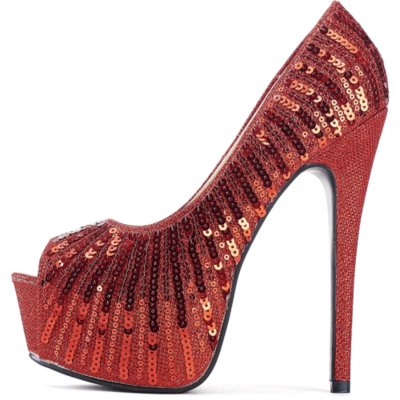 Women's Lucile-8 Sequin High Heel Pump Red | Shiekh Shoes