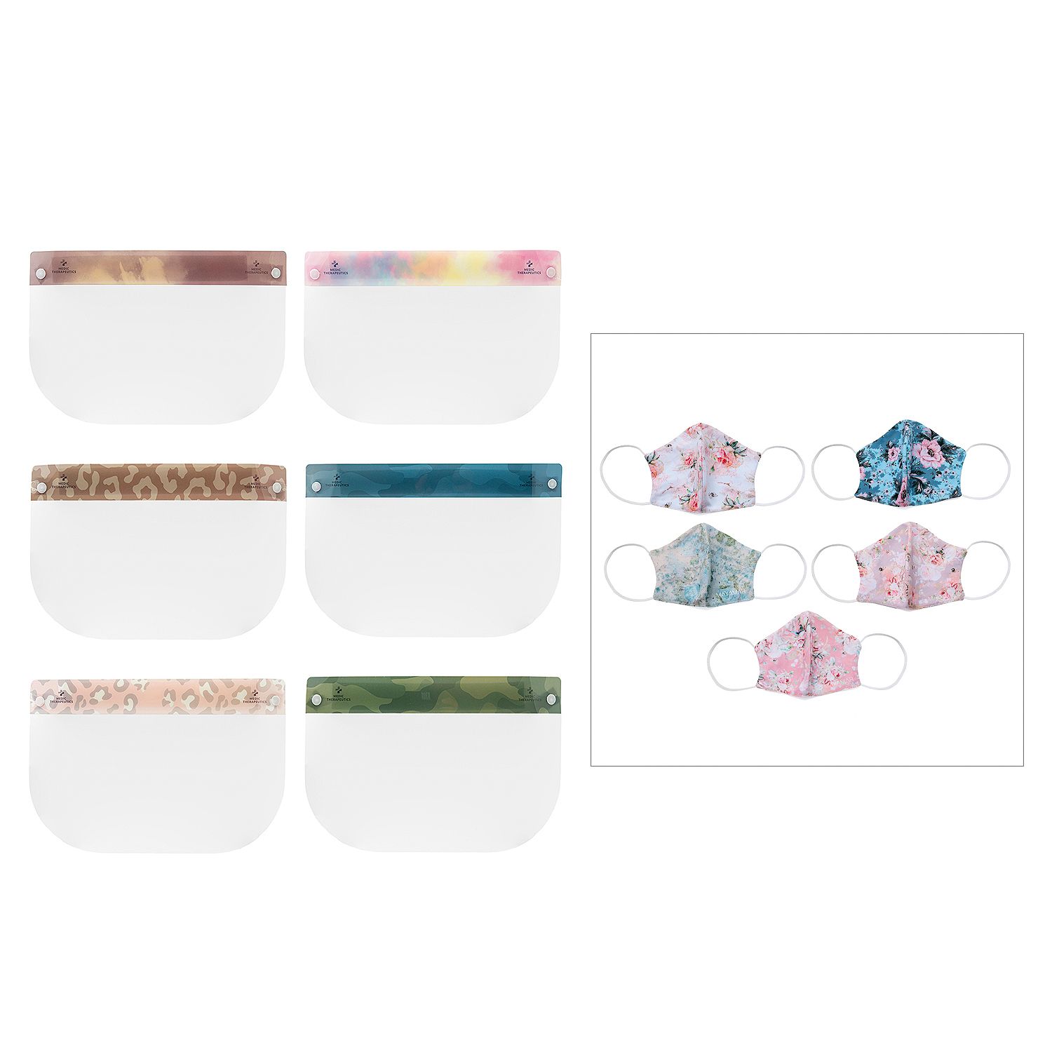 (ShopHQ) Medic Therapeutics Fashion Face Masks & Face Shield Bundle ...