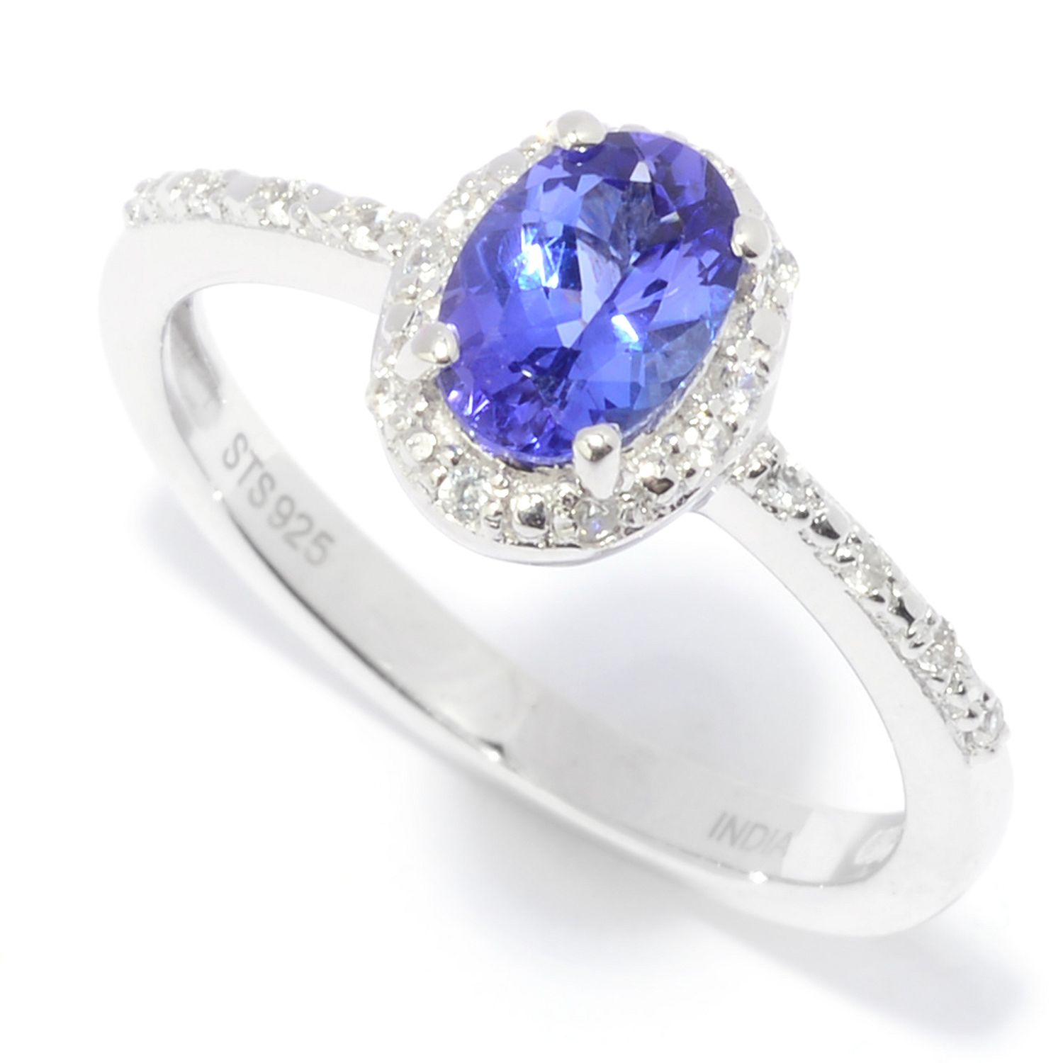 (ShopHQ) Gem Treasures® Choice of Shape Tanzanite & White Zircon Halo ...