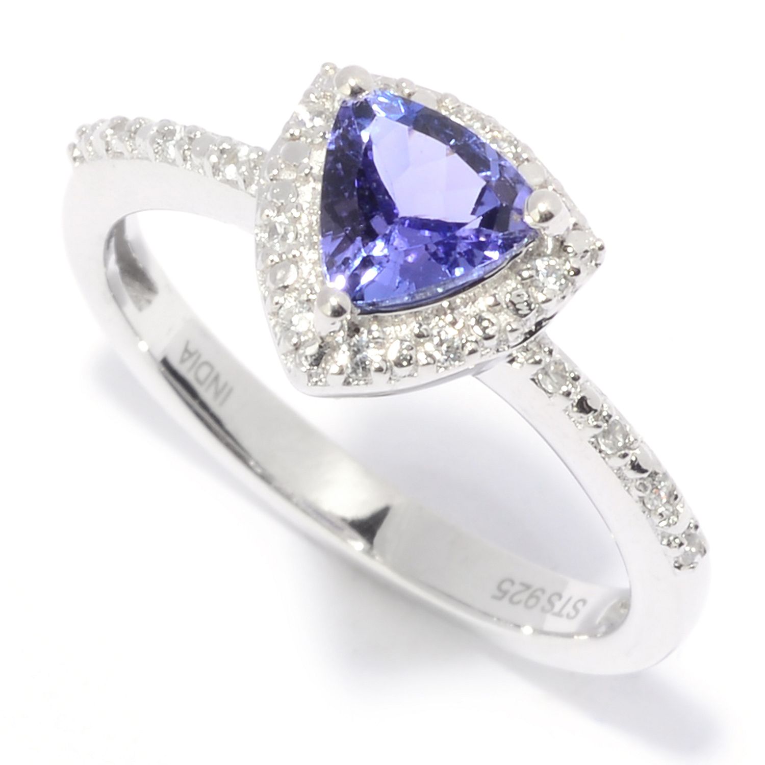 (ShopHQ) Gem Treasures® Choice of Shape Tanzanite & White Zircon Halo ...