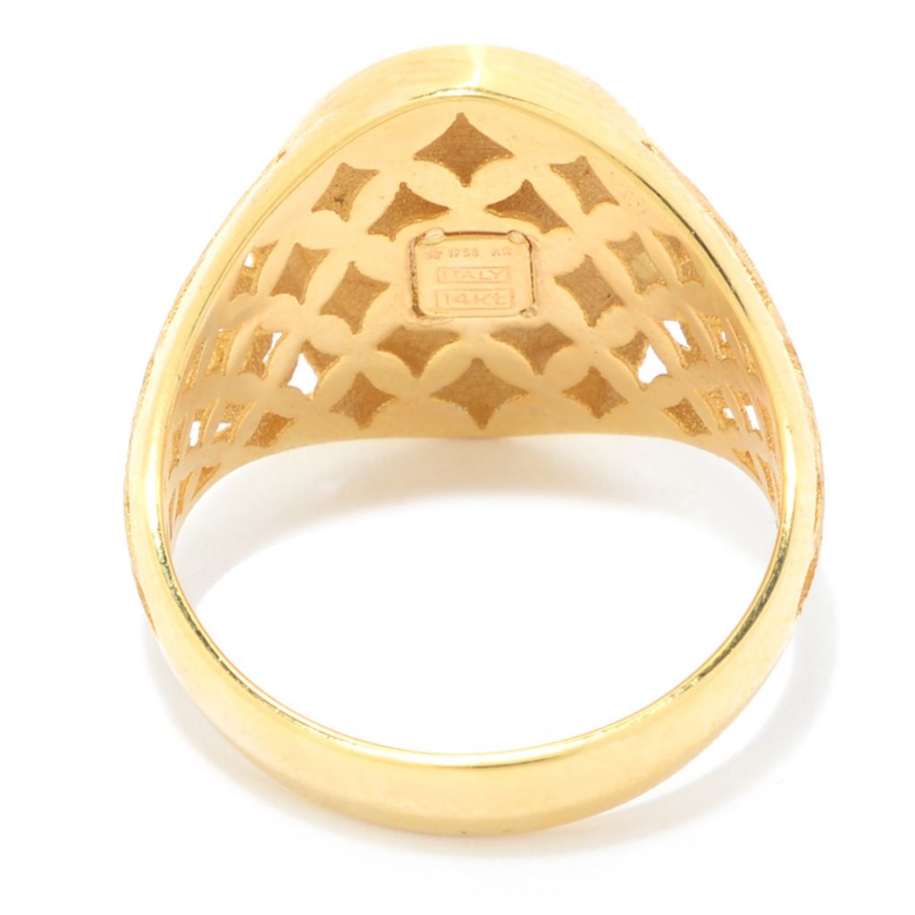 (ShopHQ) Stefano Oro 14K Gold Italian City Crest Filigree Signet Ring ...