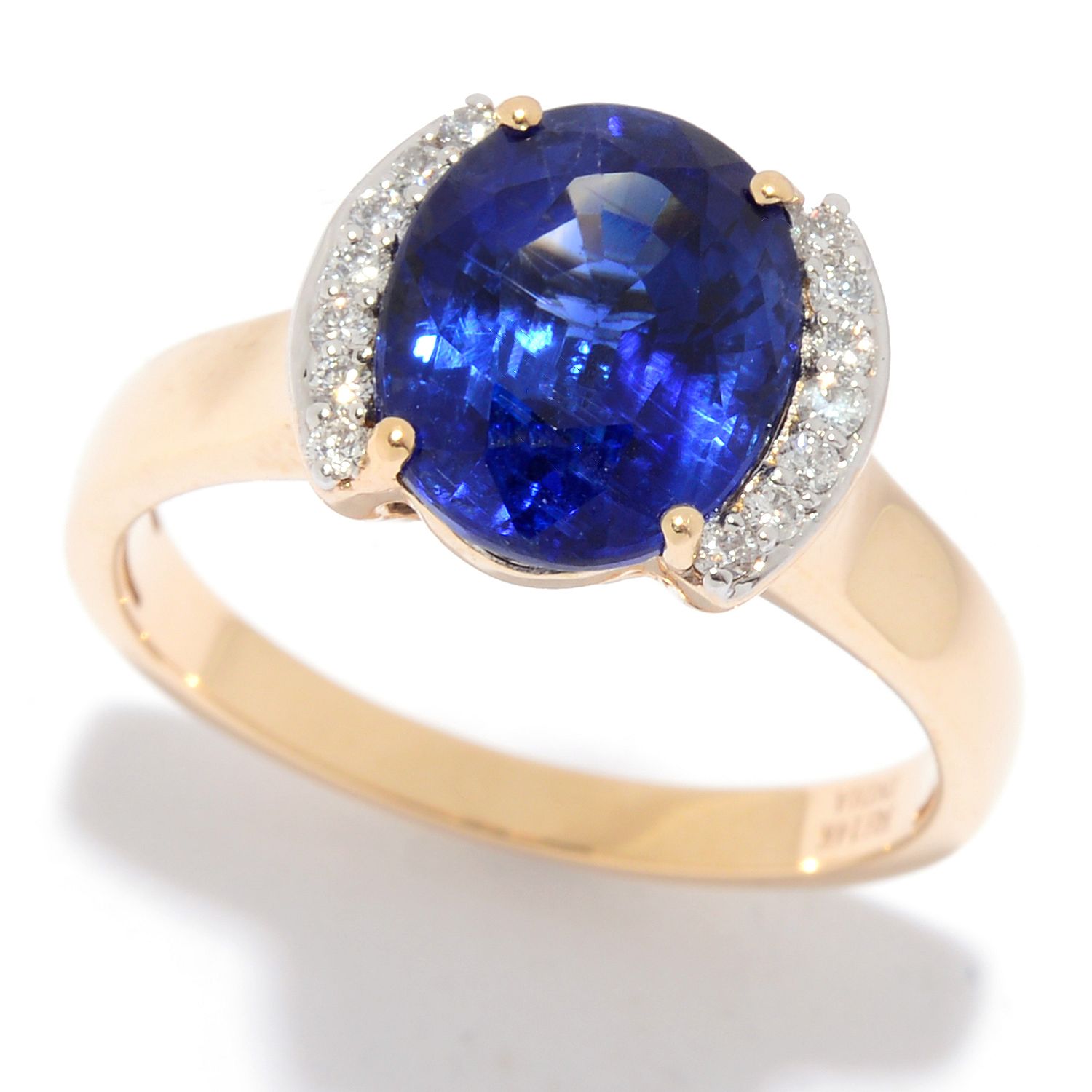 (ShopHQ) Gem Insider® 14K Gold 10 x 8mm Oval Cut Gemstone & Diamond ...