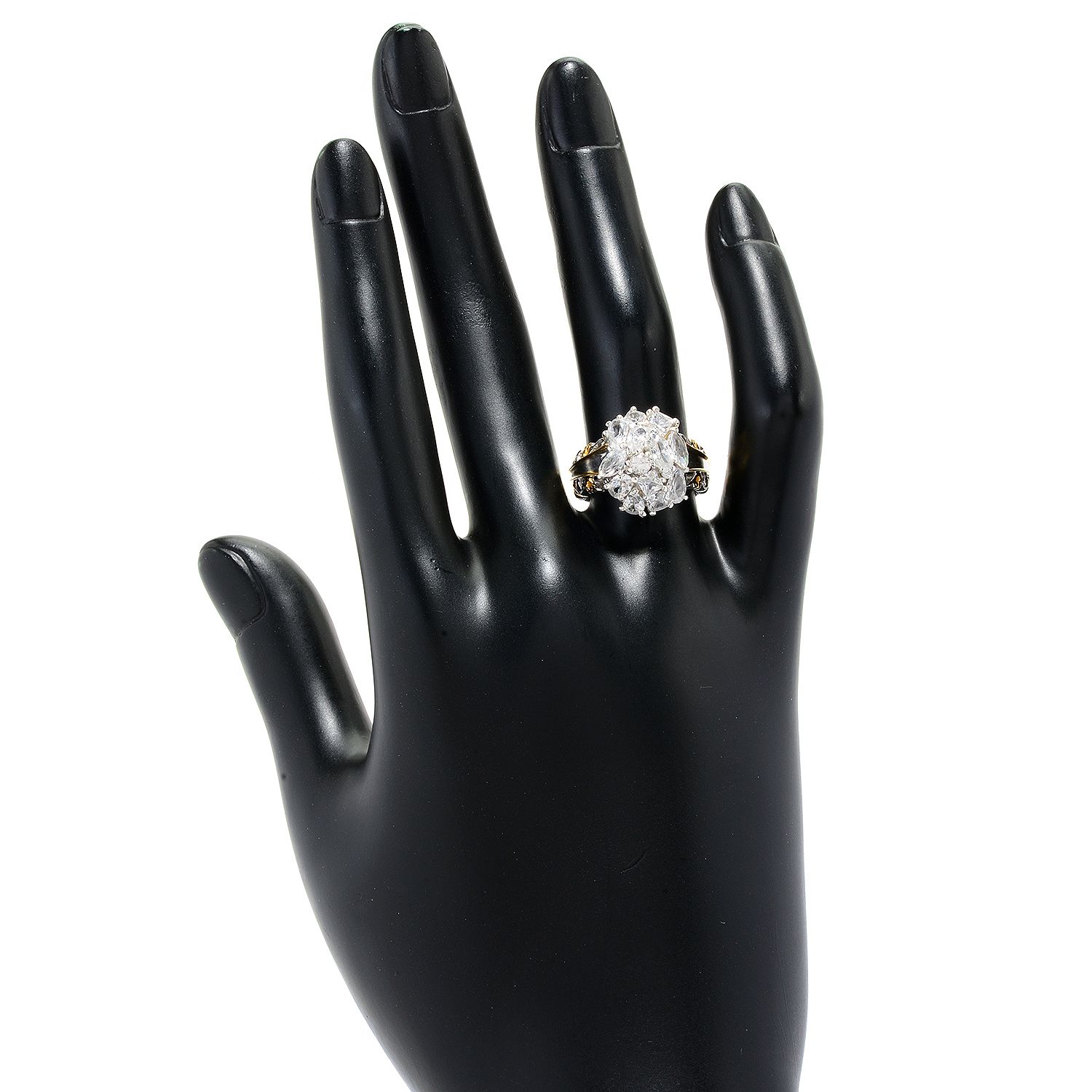 (ShopHQ) Gems en Vogue 3.44ctw Multi Shape White Zircon Cluster Ring ...