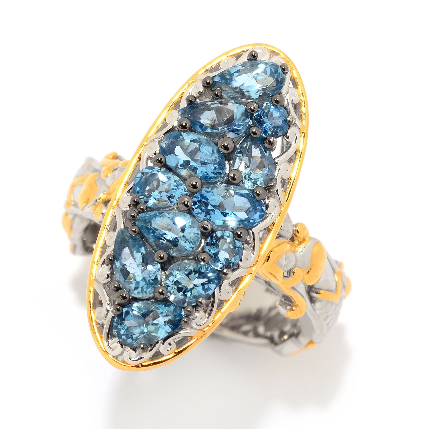 (ShopHQ) Gems en Vogue 1.61ctw Multi Shape Tanzanian Aquamarine Cluster ...