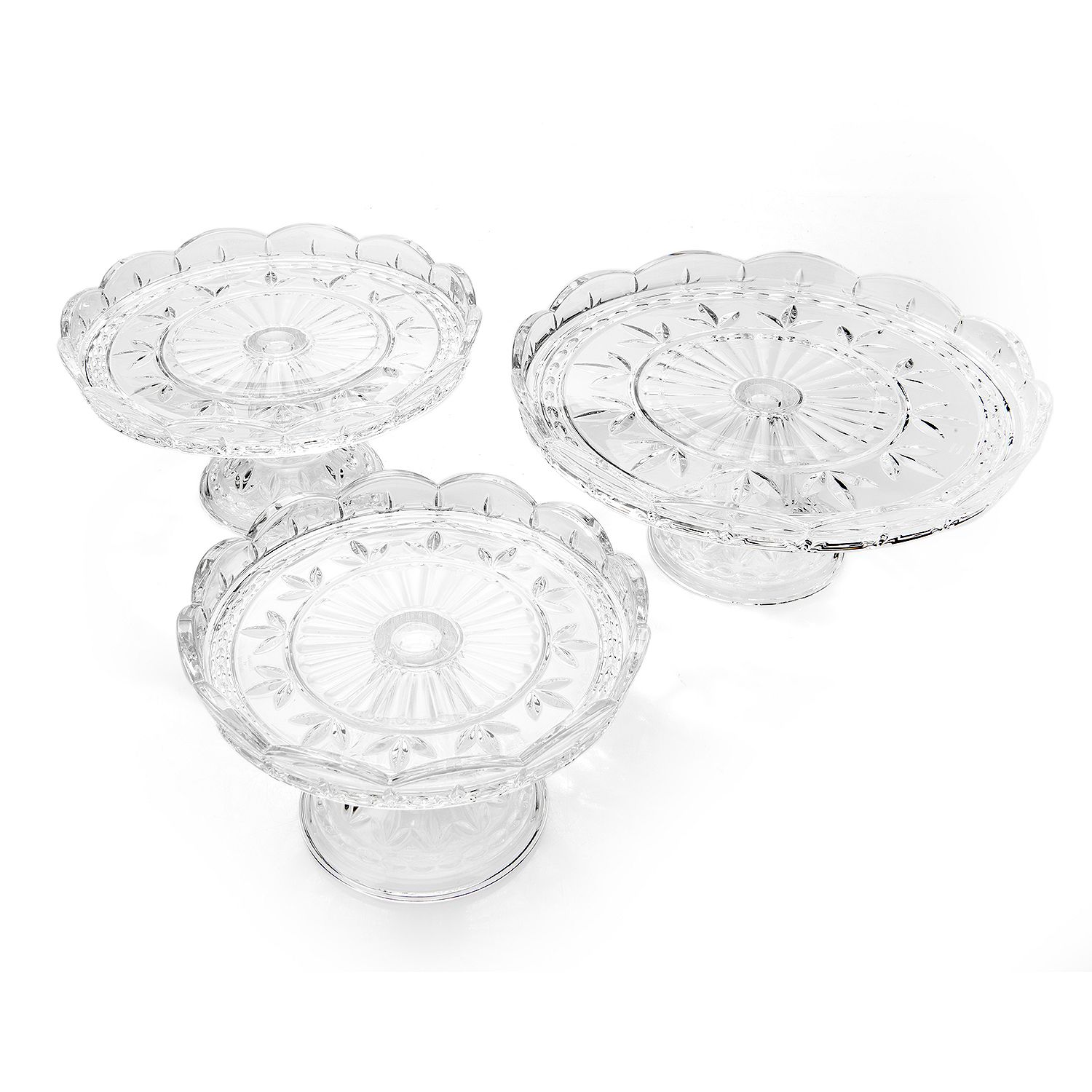(ShopHQ) Marquis by Waterford 16.5" Set of 3 Crystal Stacking Cake ...