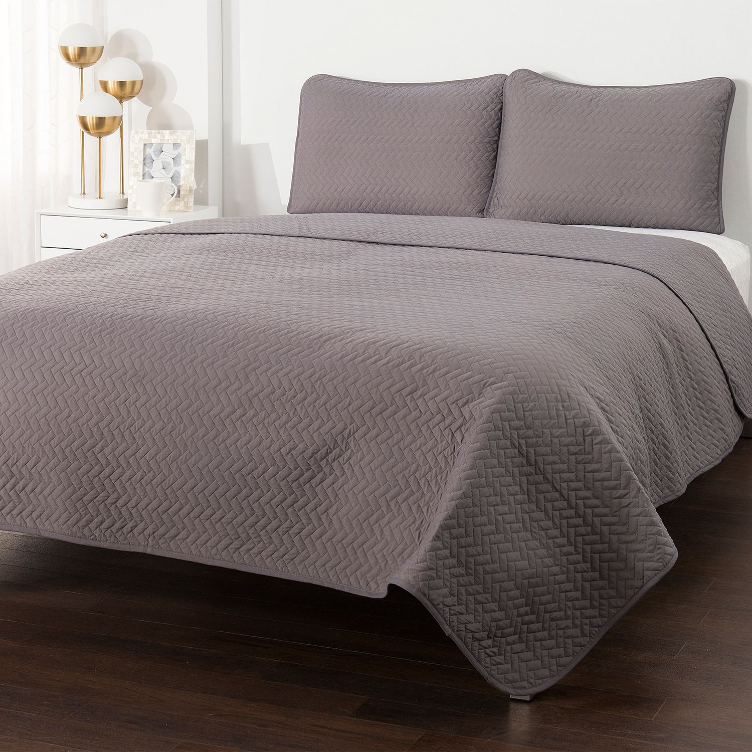 (ShopHQ) Cozelle™ Microluxe™ Choice of Design & Color 3-Piece Quilt Set ...