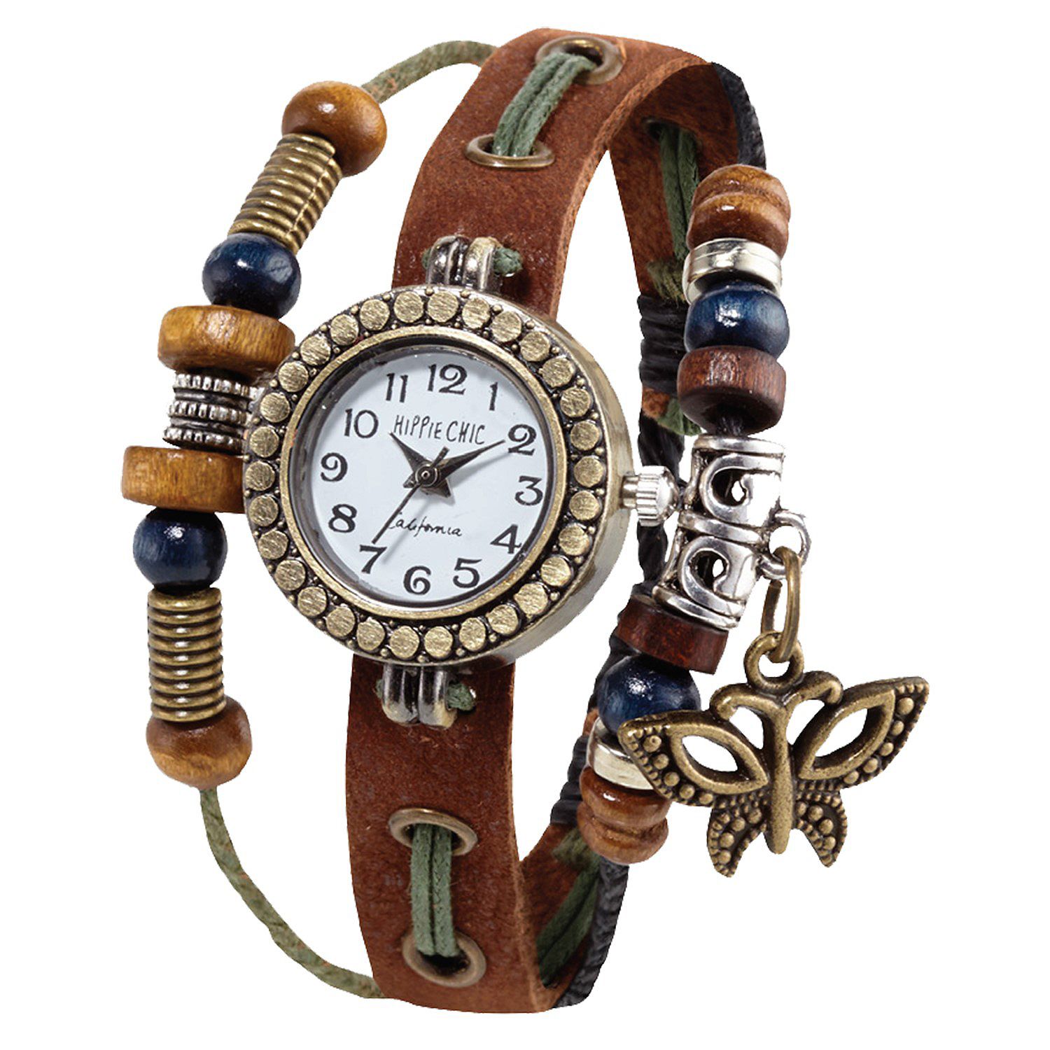 (ShopHQ) Hippie Chic Women's Boho Quartz Beaded Multi Strand Leather ...