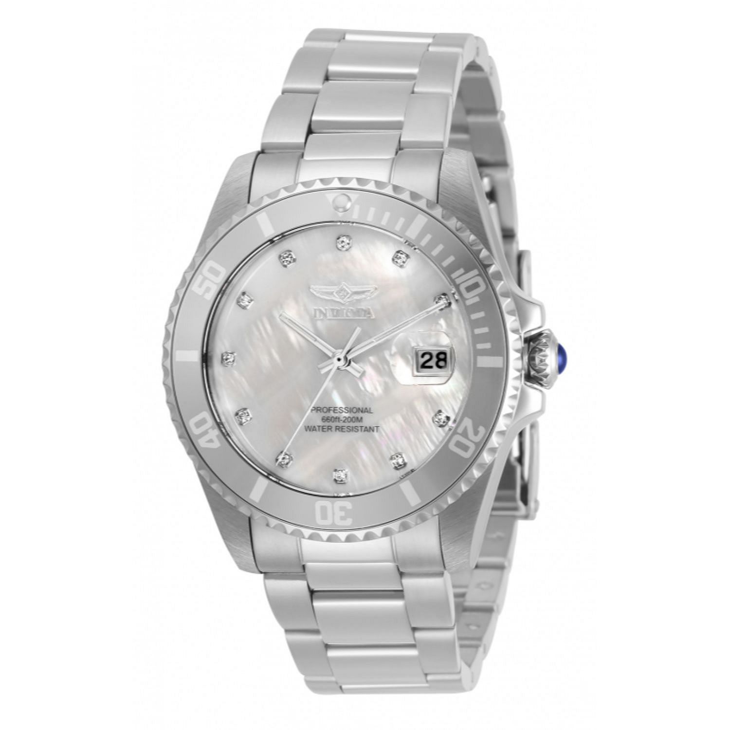 (ShopHQ) Invicta Women's Pro Diver Diamond Accented Stainless Steel ...