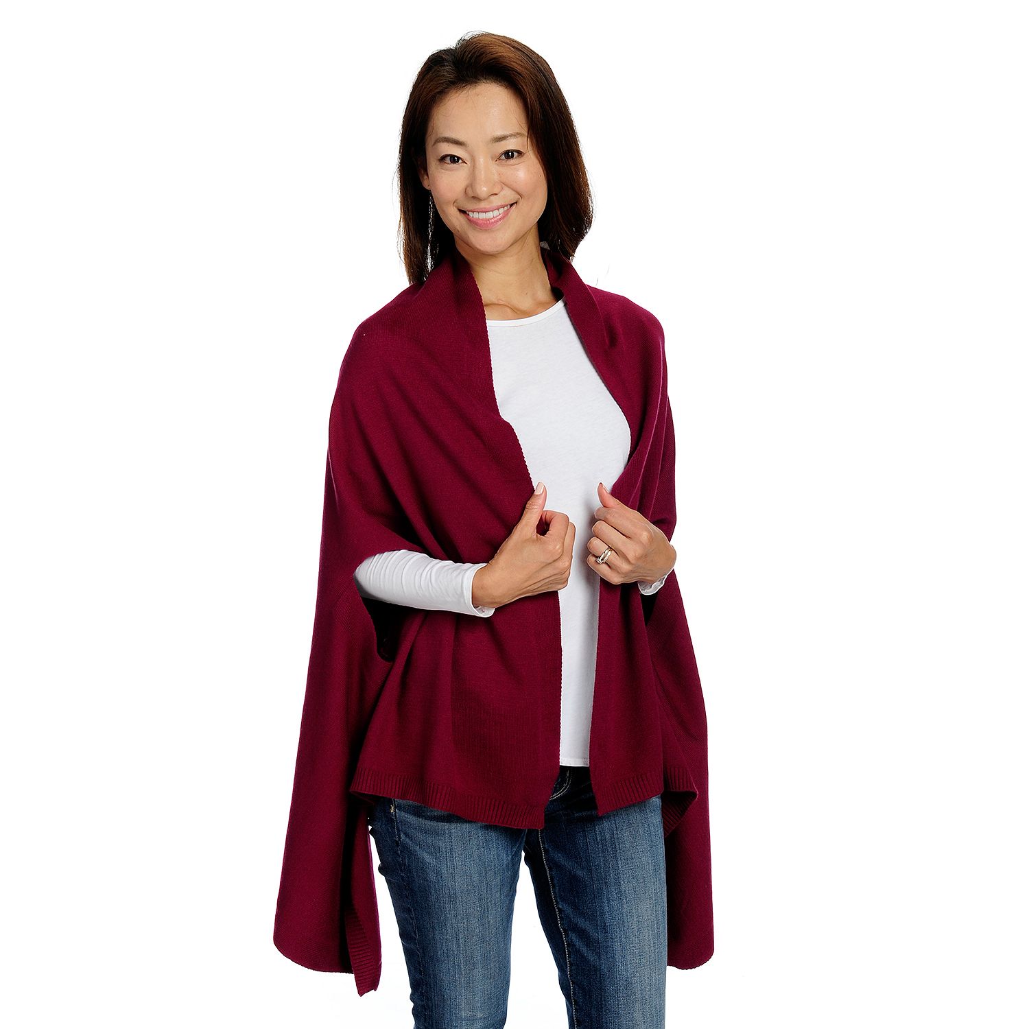 (ShopHQ) Laundry by Design Knit Double Faced Reversible Wrap ...