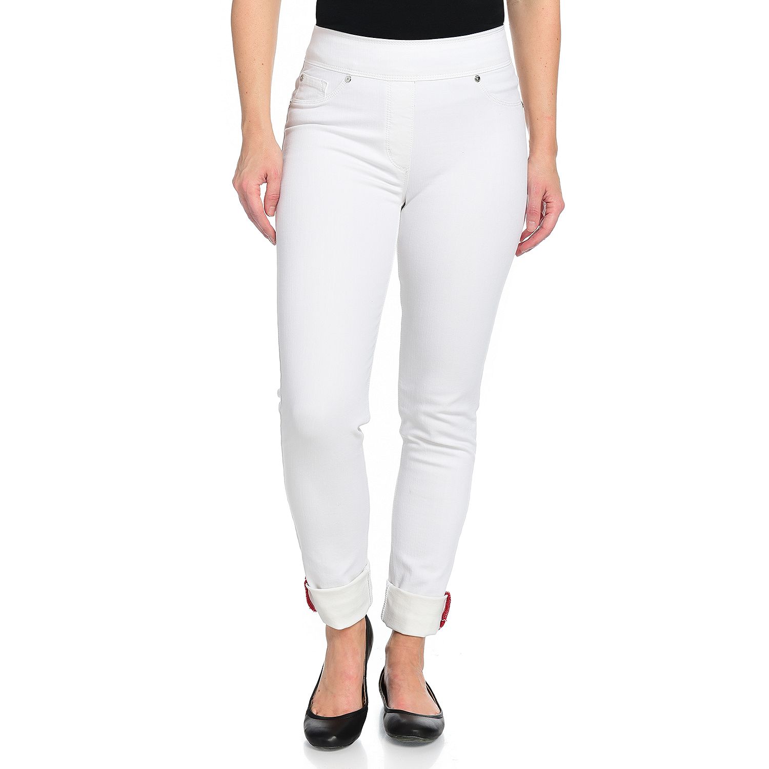 (ShopHQ) Nygård Slims Stretch Denim 2-Pocket Elastic Waist Jeans or ...