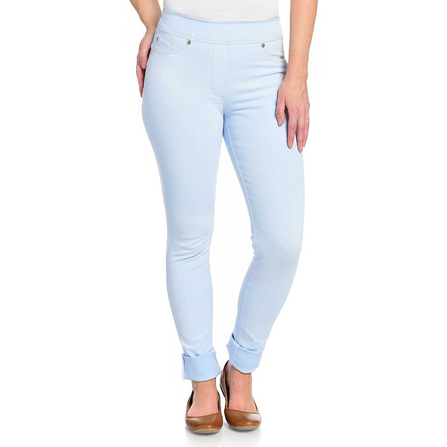 (ShopHQ) Nygård Slims Stretch Denim 2-Pocket Elastic Waist Jeans or ...