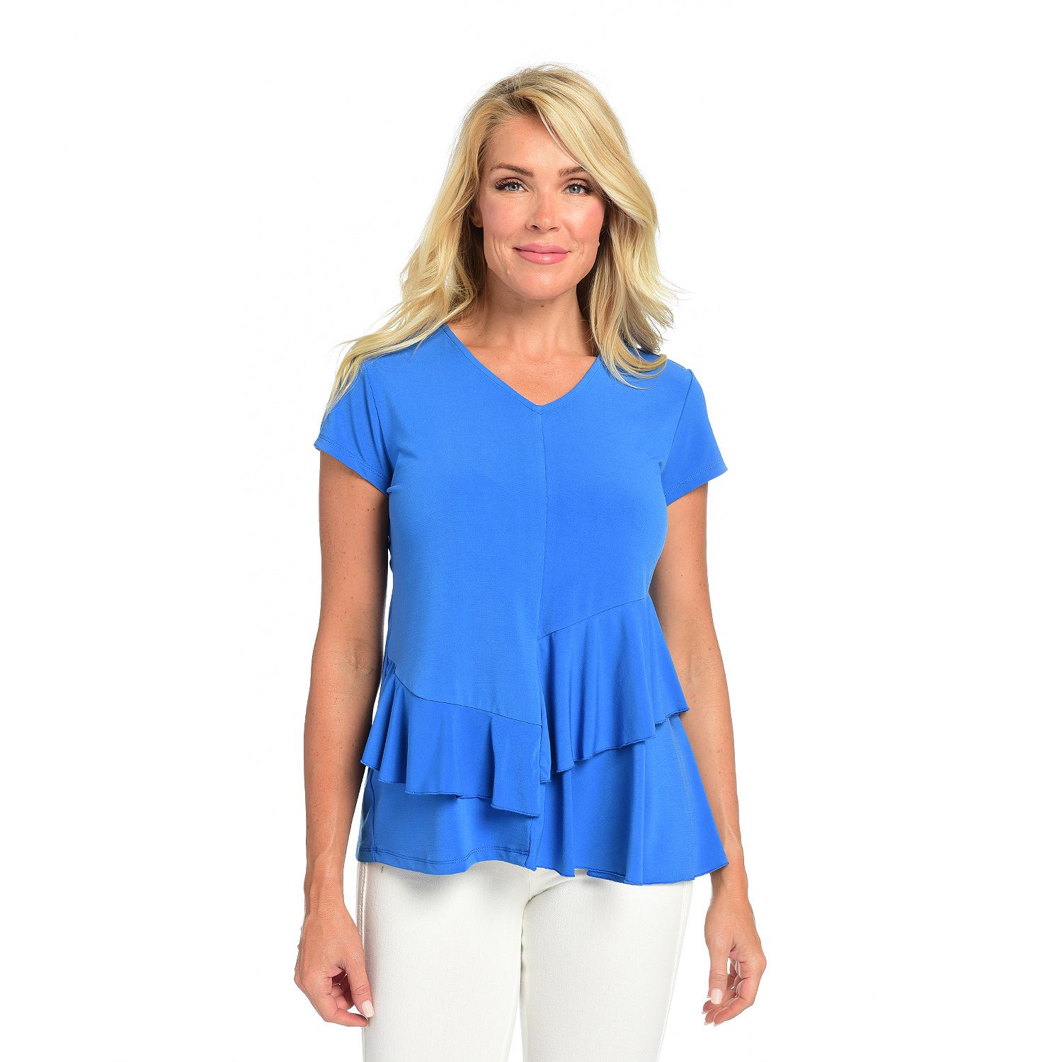Shophq Daybreak Kate And Mallory® Stretch Knit Short Sleeve V Neck