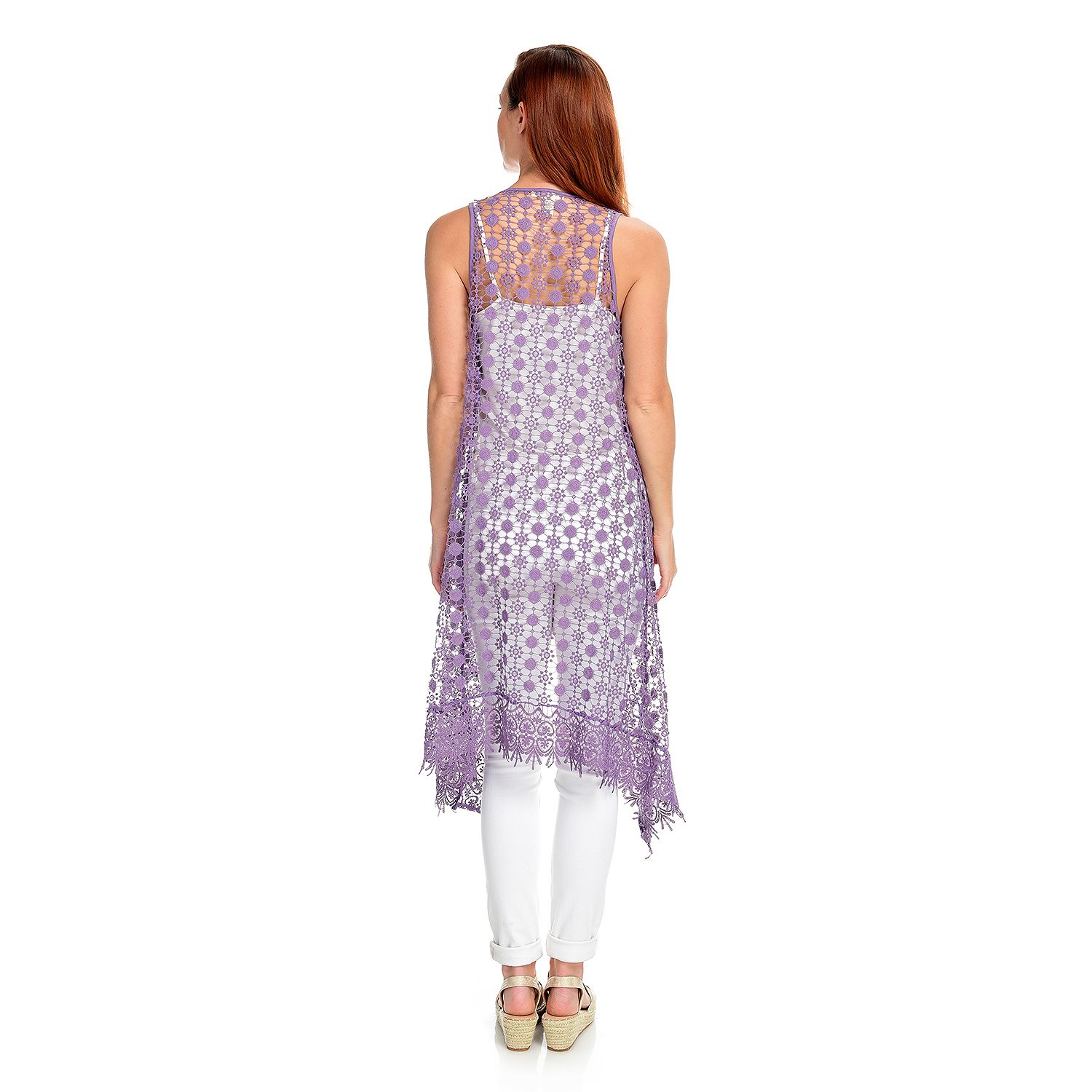 (ShopHQ) Indigo Thread Co.™ Cascade Open Front Duster Vest ...