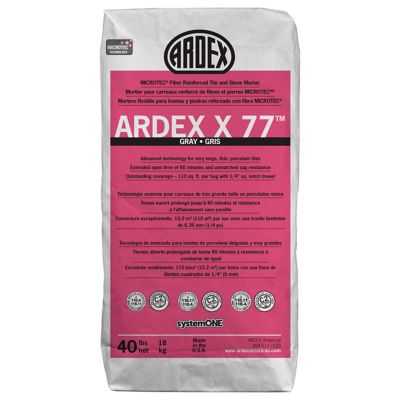 Ardex X77 Reinforced Tile and Stone Grey Thinset Mortar - 40 lbs - The ...