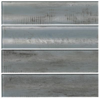 Patina Wood Glass Mosaic Wall Tile - 3 x 12 in. - The Tile Shop
