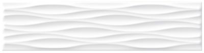 Krea Arctic Gloss Rippled Ceramic Wall Tile - 4 x 16 in. - The Tile Shop