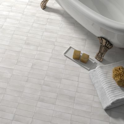 Coco White Matte Porcelain Wall and Floor Tile - 2 x 6 in. - The Tile Shop