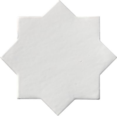 Zellige White Chabone Star Matte Ceramic Wall and Floor Tile - 6 x 6 in ...