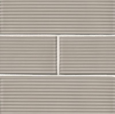 Glassalike Gloss Groove Taupe Porcelain Subway Wall Tile - 4 x 12 in ...