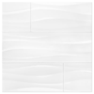 Blanco Waves Ceramic Wall Tile - 8 x 24 in. - The Tile Shop