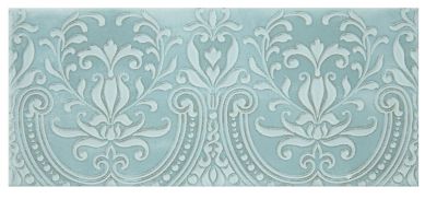 Chantilly Aqua Alencon Ceramic Subway Wall Tile - 4 x 10 in. - The Tile ...